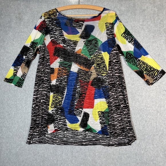 Ali Miles | Tops | Ali Miles Tunic Top M Multi Color Retro Geometric ...